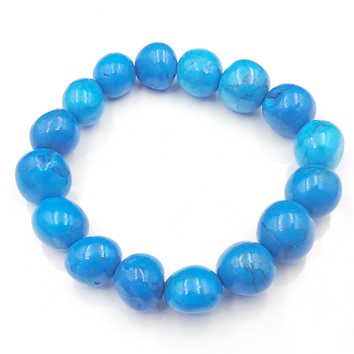 Blue Howlite Nugget Bead Bracelet
