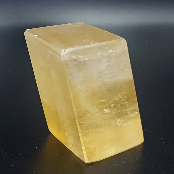 Golden Optical Calcite Rhombohedron No4