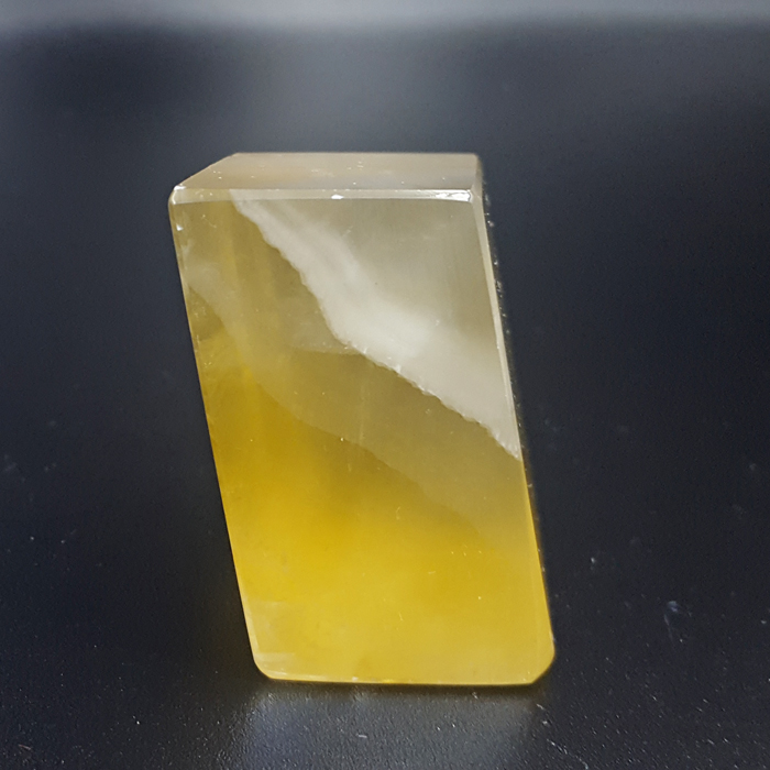 Golden Optical Calcite Rhombohedron No5
