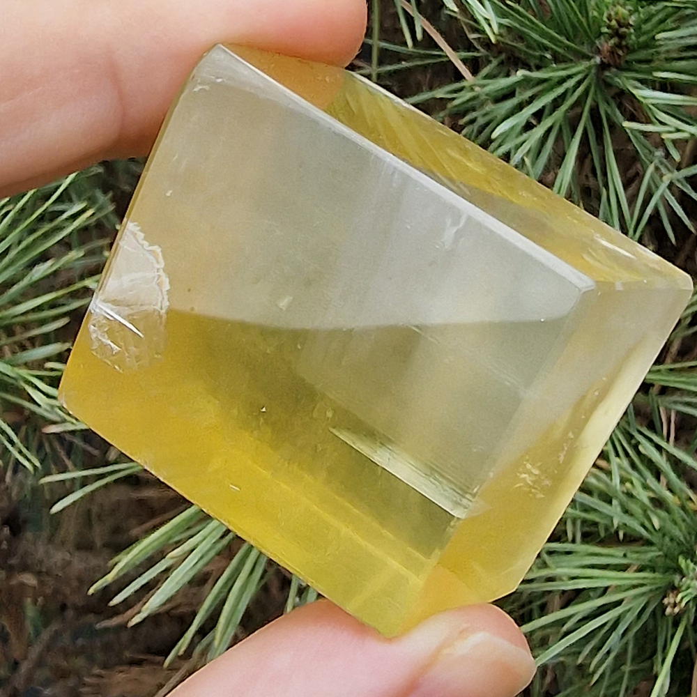 Golden Optical Calcite Rhombohedron No5