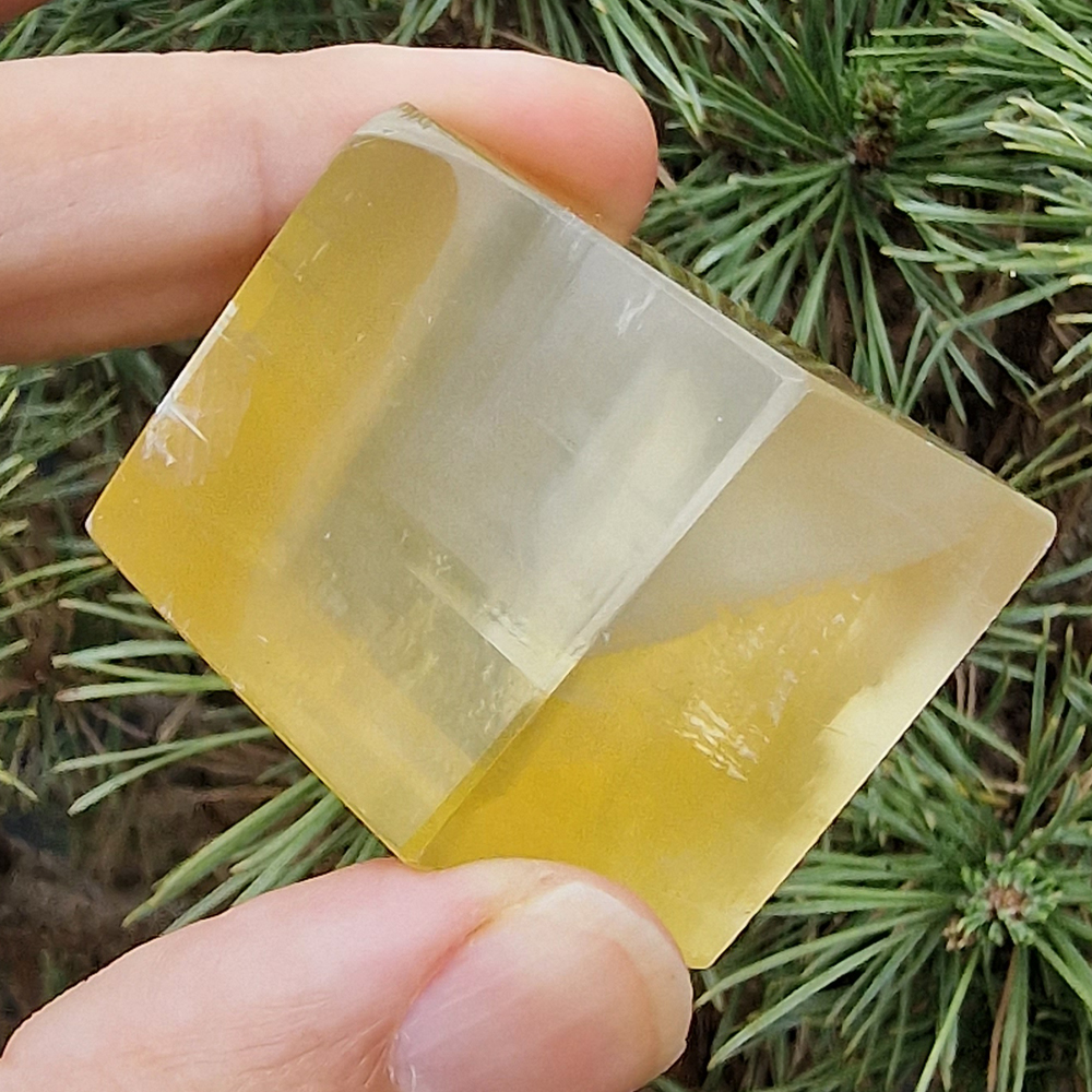 Golden Optical Calcite Rhombohedron No5