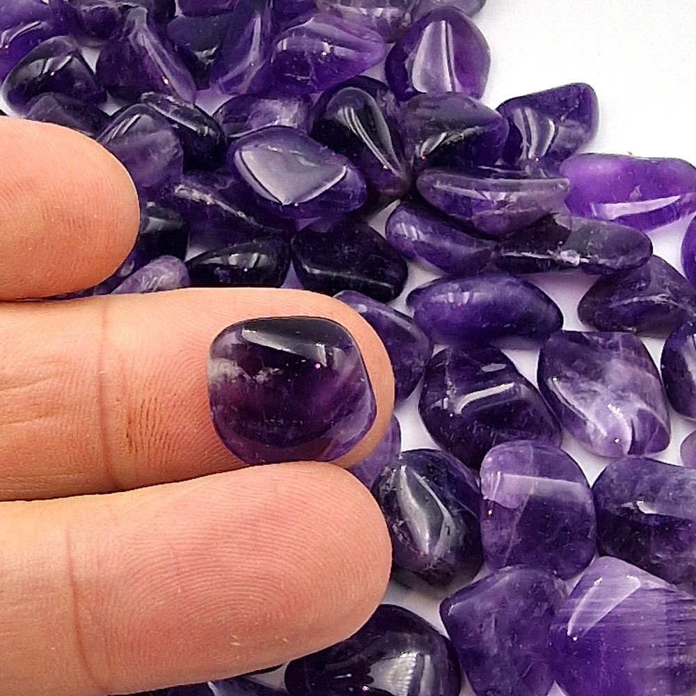 Small Dark Amethyst Tumble Stones