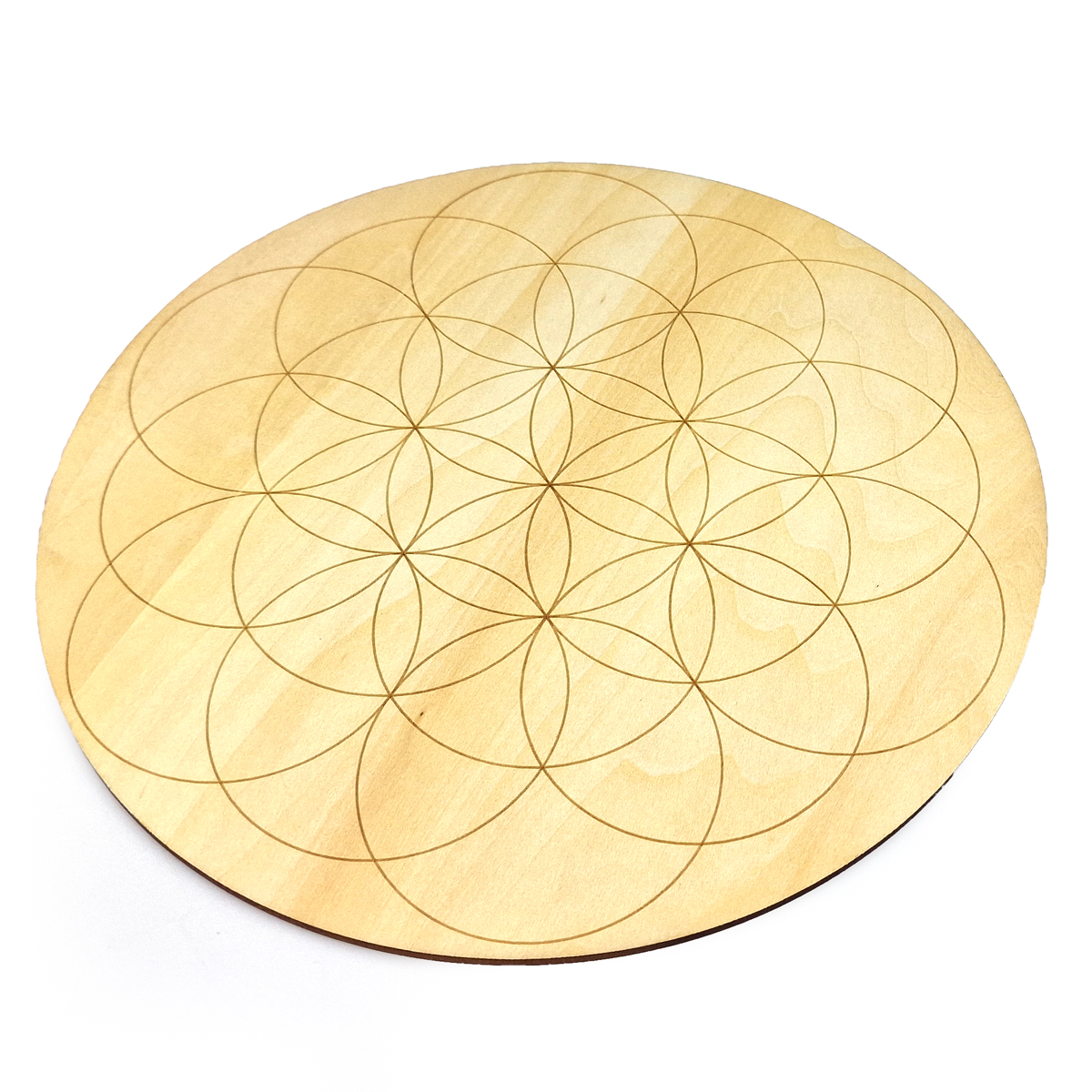 Wood Crystal Grid Plate Flower of Life Style 2