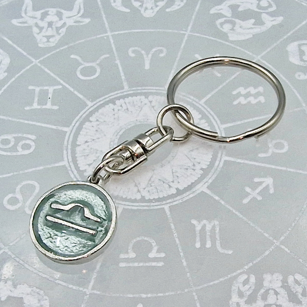 Libra Zodiac Astrology Star Sign Key Ring
