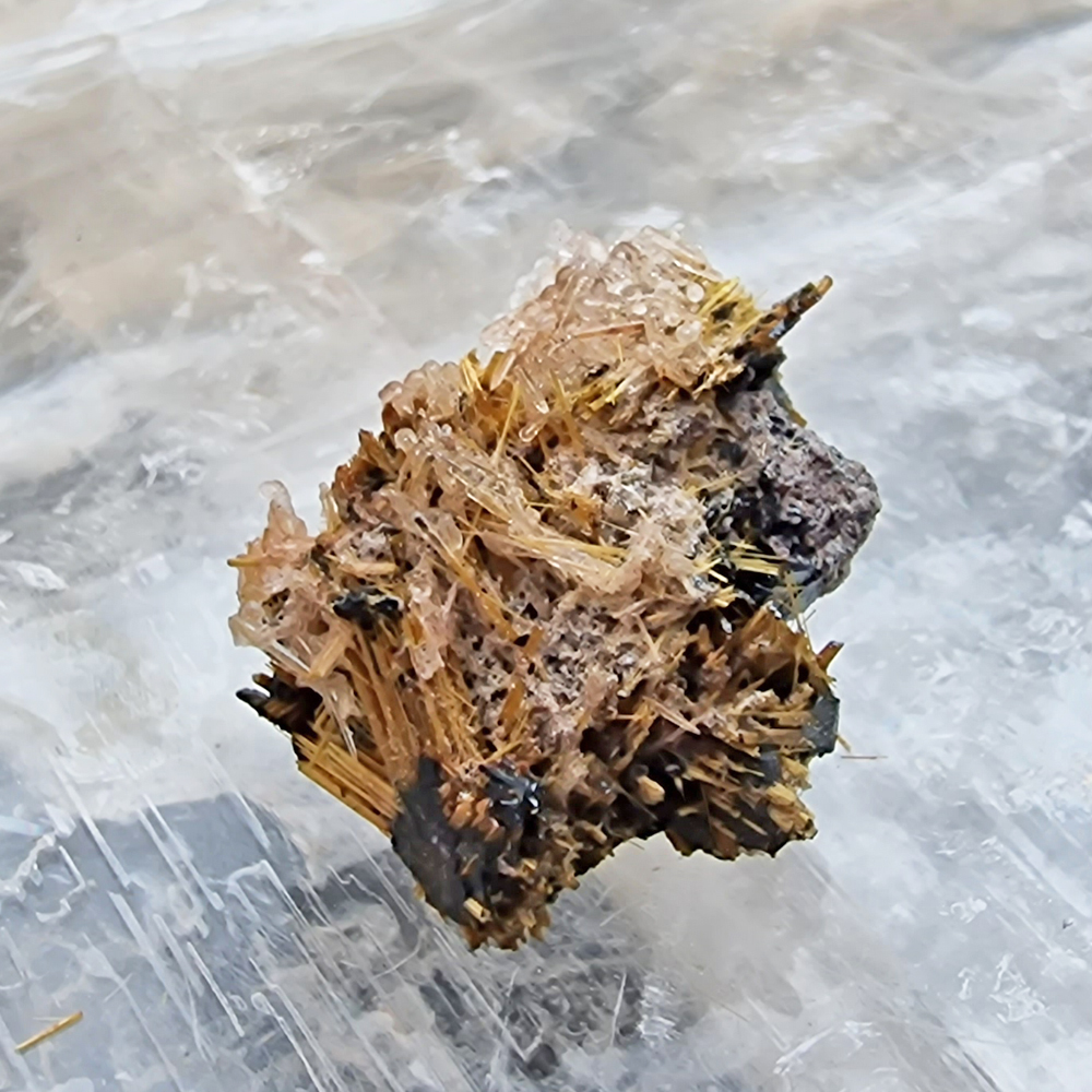 Golden Rutile with Hematite