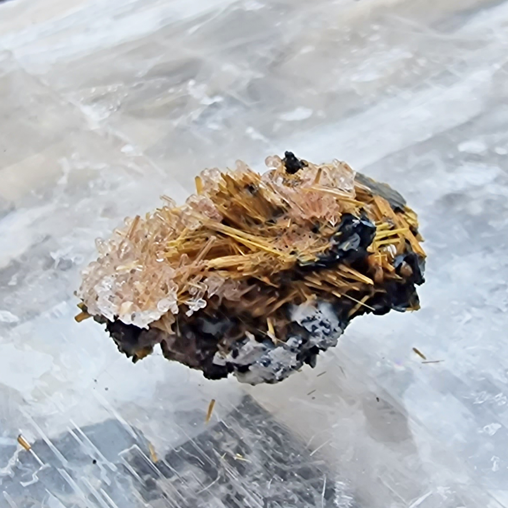 Golden Rutile with Hematite