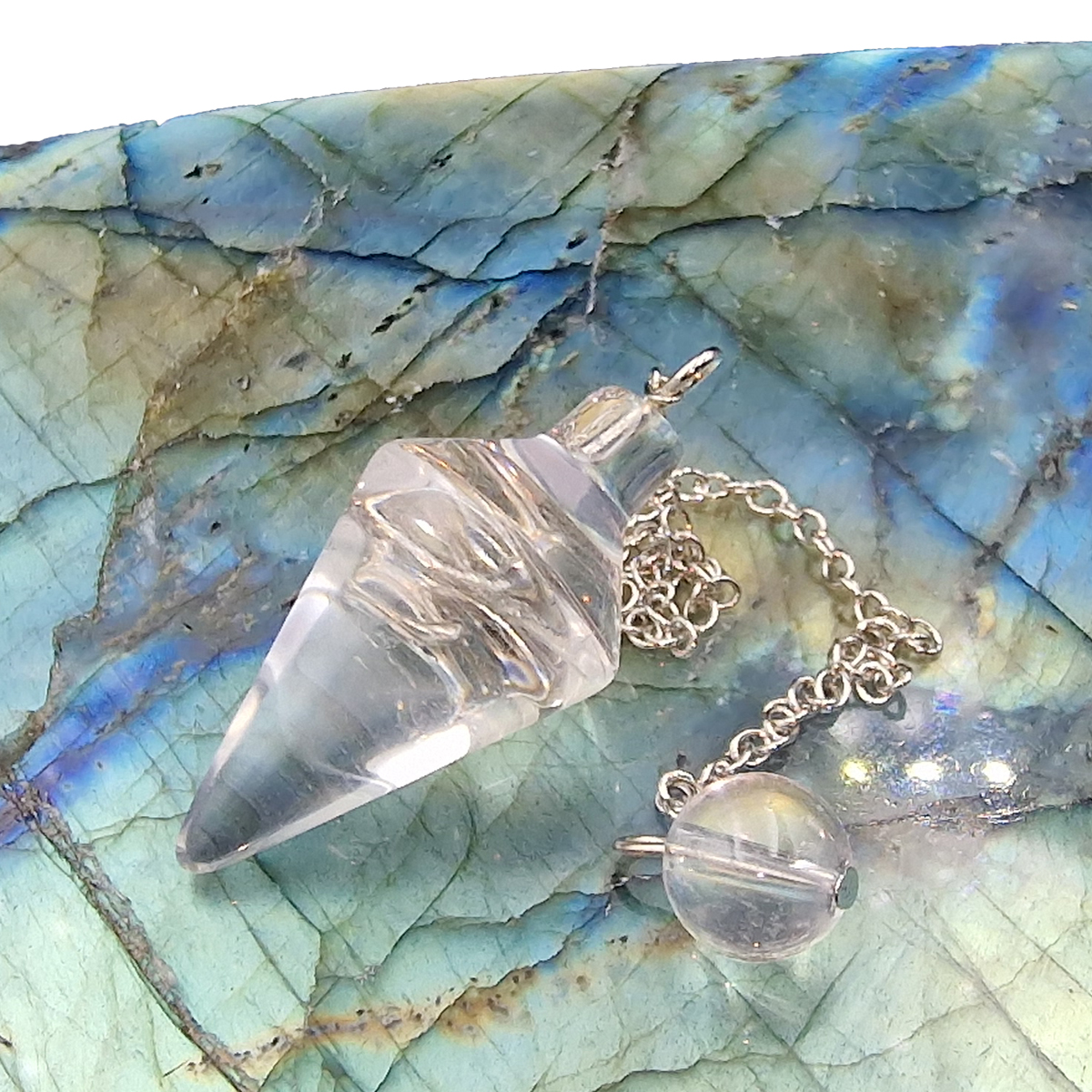 Clear Quartz Spindle Pendulum