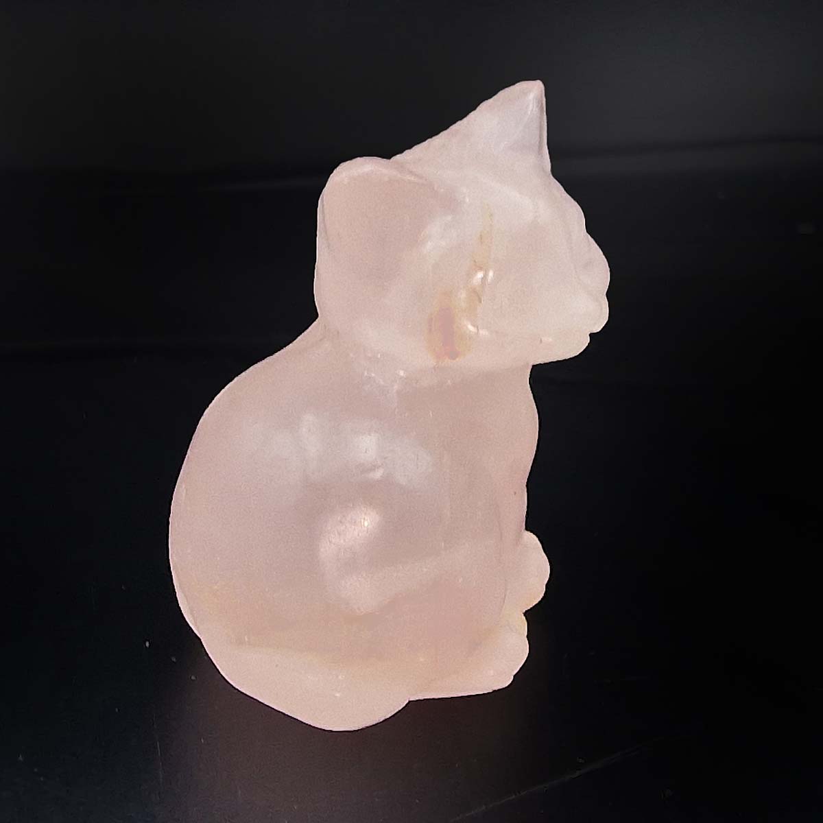 Rose Quartz Cat Figurine